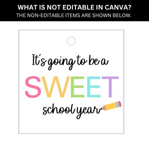 Editable Back to School Gift Tags: Sweet School Year, Canva Template ...