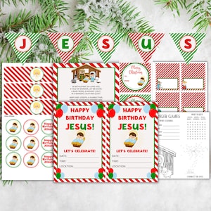 Birthday Party for Jesus Printable Set | Christian Christmas Party ...