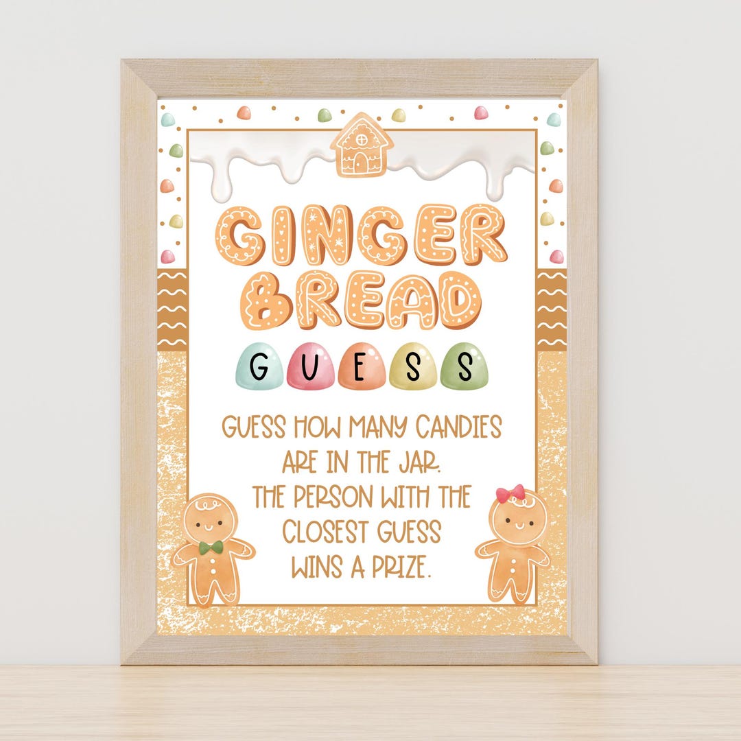 Gingerbread Guessing Game: Christmas Party Activity | Candy Jar Guess ...