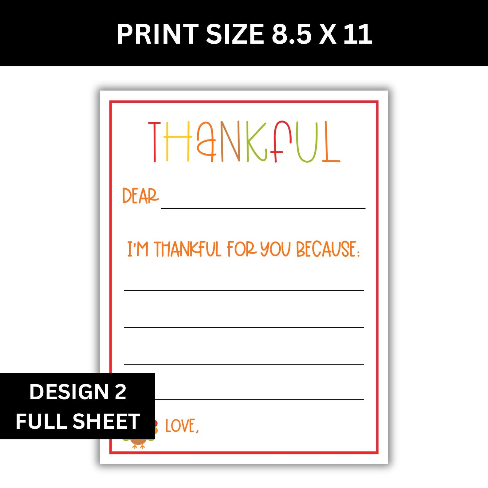 Thanksgiving Gratitude Cards: Printable Thankful Cards (instant ...