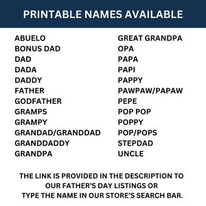 Father's Day Gift All About My Pop Pop Printable, Birthday Gift for ...