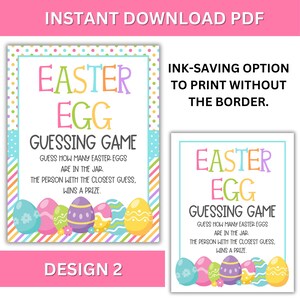 Easter Egg Guessing Game: Printable Party Activity (instant Download ...