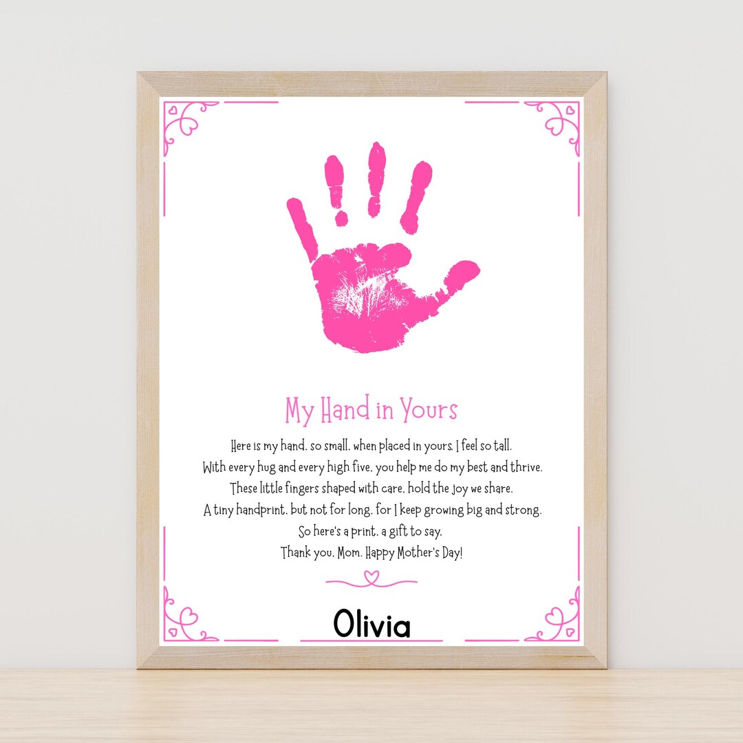 Mother's Day Handprint Poem Printable, Instant Download PDF ...