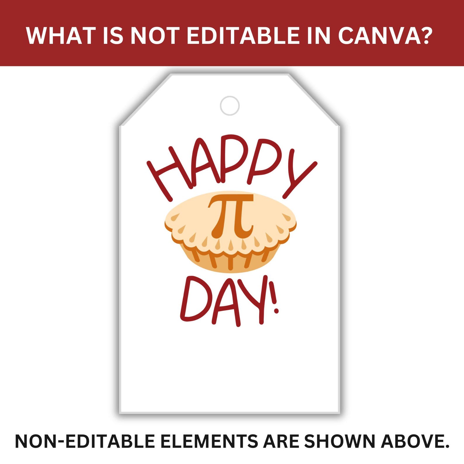 Happy Pi Day Gift Tags: Math Teacher STEM Favor (printable, Editable ...
