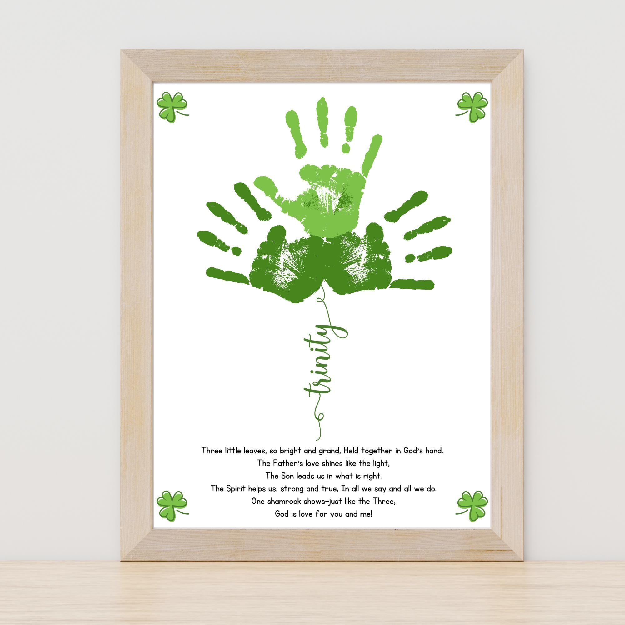 Trinity Shamrock Handprint Craft Printable | Christian St. Patrick’s ...
