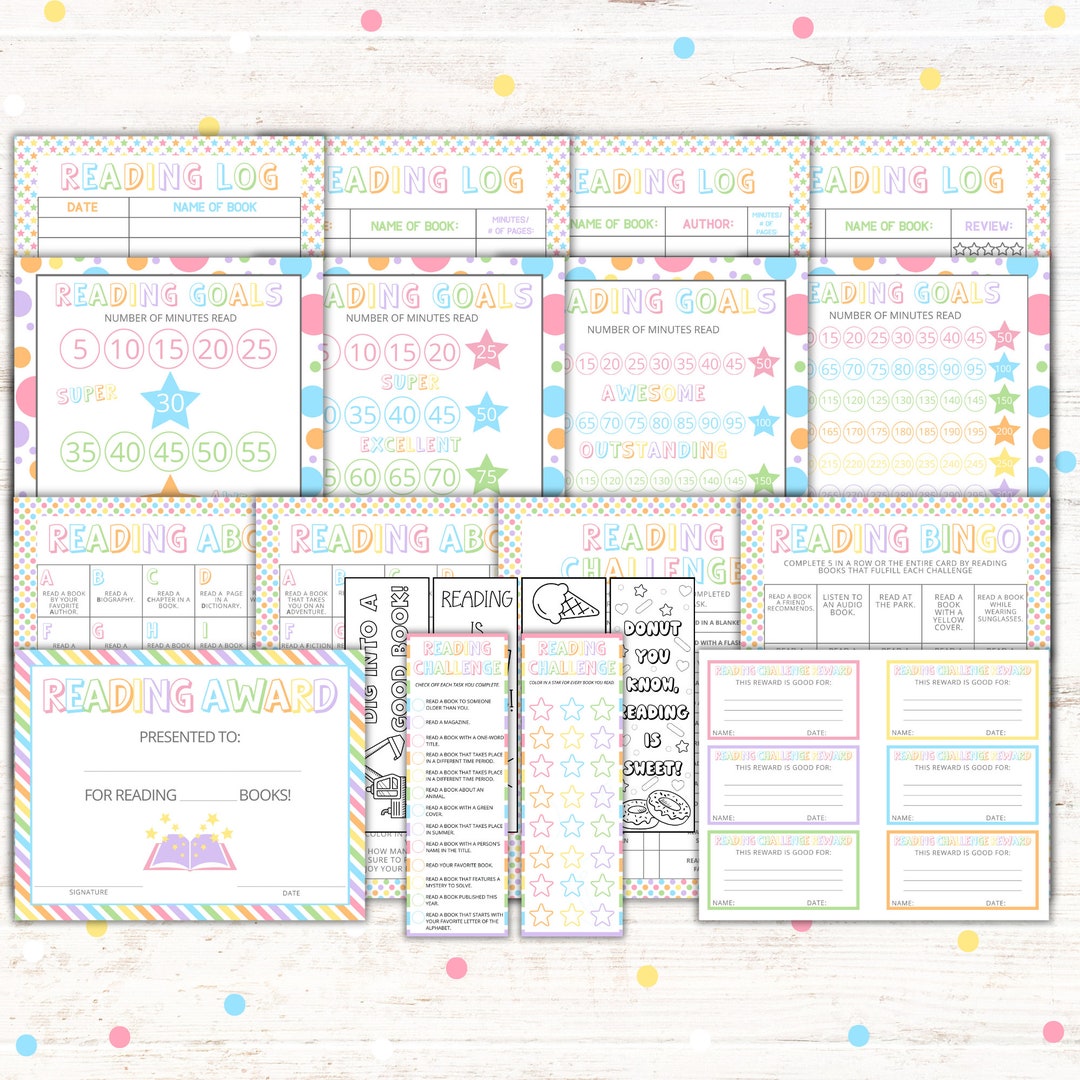 Reading Challenge Printable Bundle | Summer Reading Goals | Reading ...