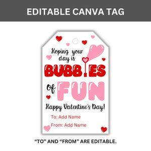 Bubbles Valentine Tag Printable | Bubble Valentine Gift for Kids - Etsy