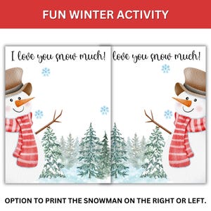 Snowman Handprint Printable Craft | "i Love You Snow Much" Keepsake ...