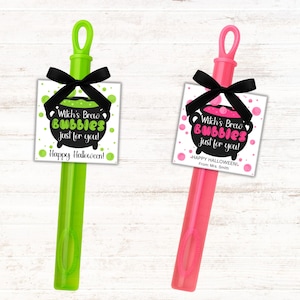 Editable Halloween Bubble Favor Tags – Canva Template + Printable ...