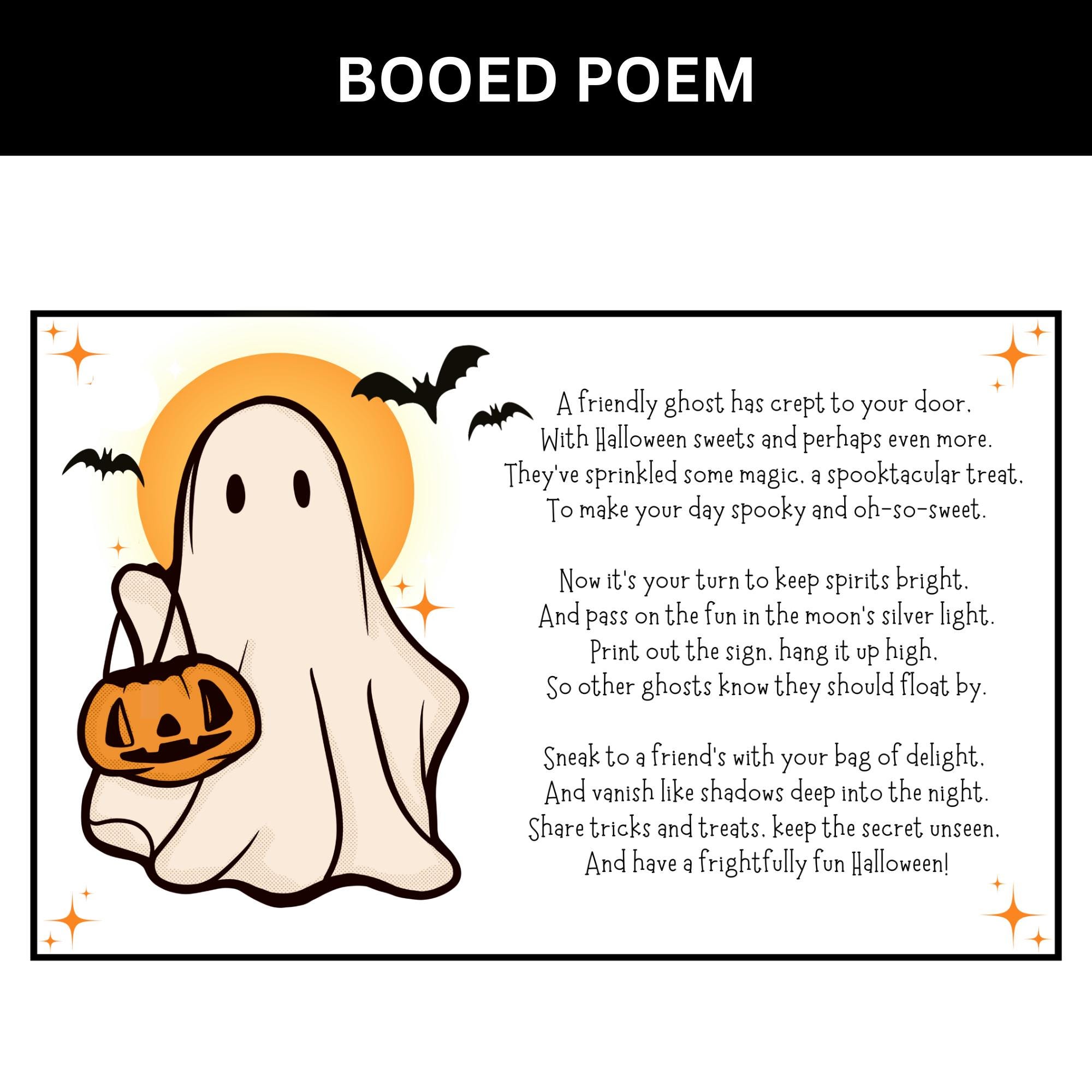 You've Been Booed Kit: Halloween Game, Poem & Door Signs (canva ...