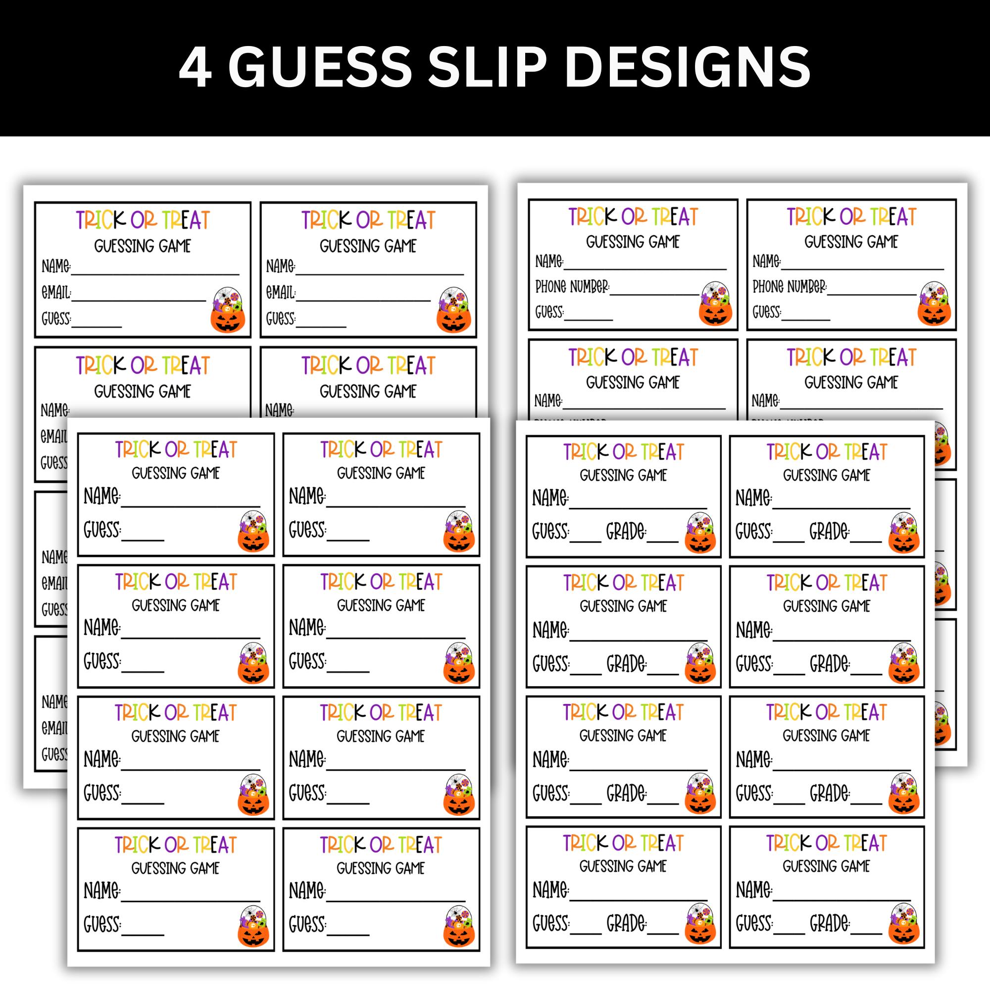 Halloween Candy Guessing Game: Printable Party Activity (PDF Download ...