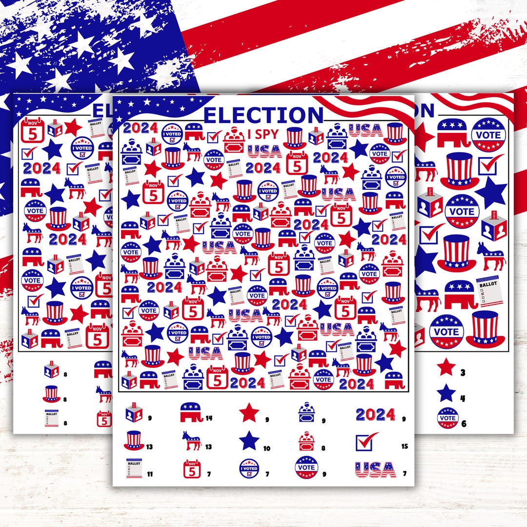 2024 Presidential Election I Spy Printable, Election Night Activity ...