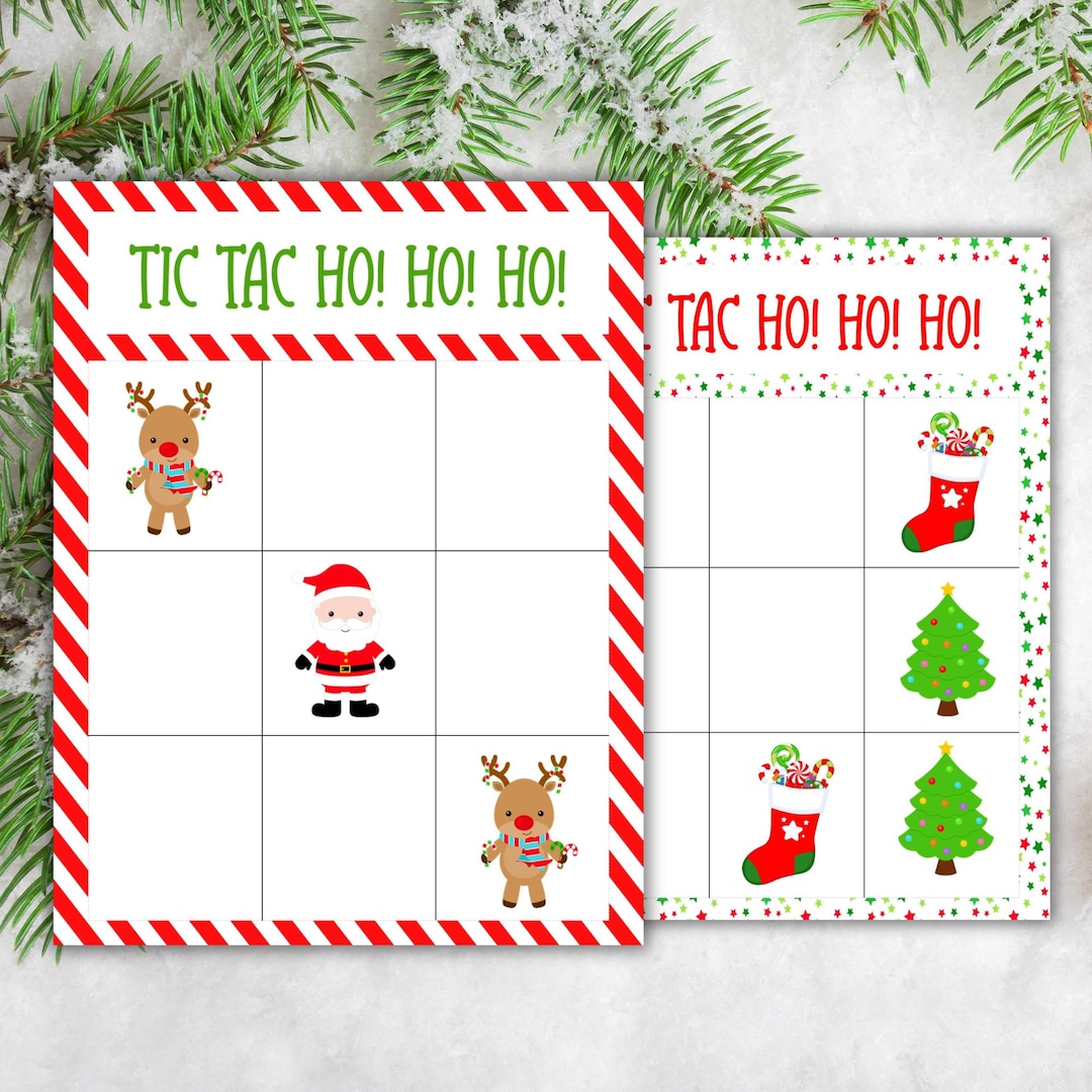 Holiday Tic Tac Toe Printable, Christmas Party Game, Instant Download ...