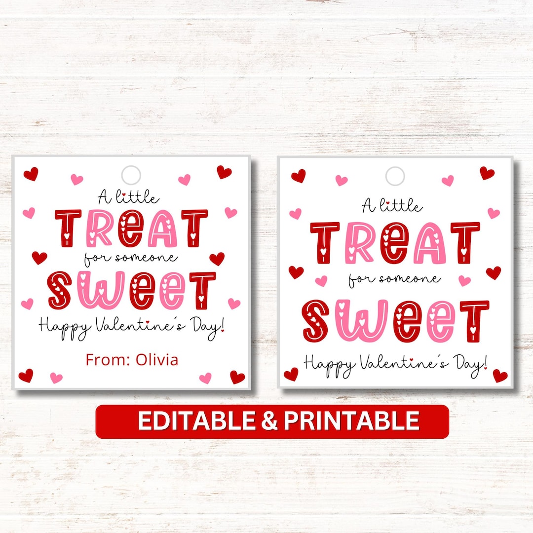 Valentine Tags A Little Treat for Someone Sweet | Printable Classroom ...