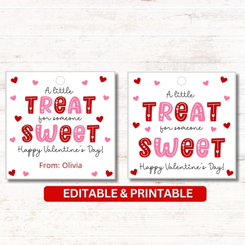 Valentine Tags A Little Treat for Someone Sweet | Printable Classroom ...