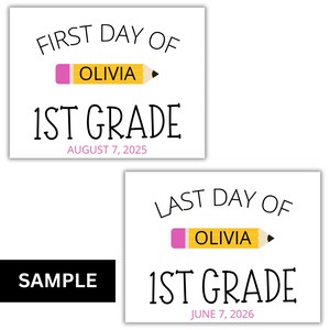 Editable First & Last Day of School Sign Template: Canva PDF (digital ...