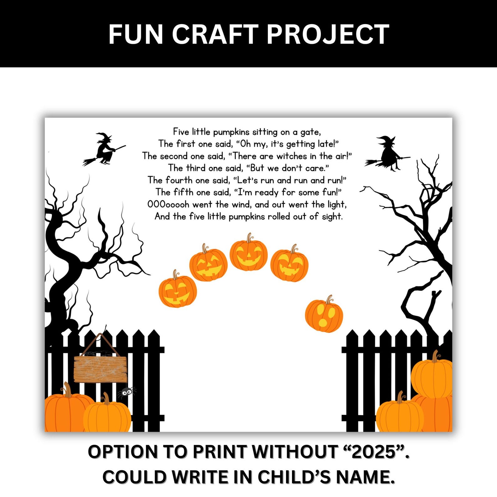 Five Little Pumpkins Handprint Craft, Kids Halloween Halloween Poem ...