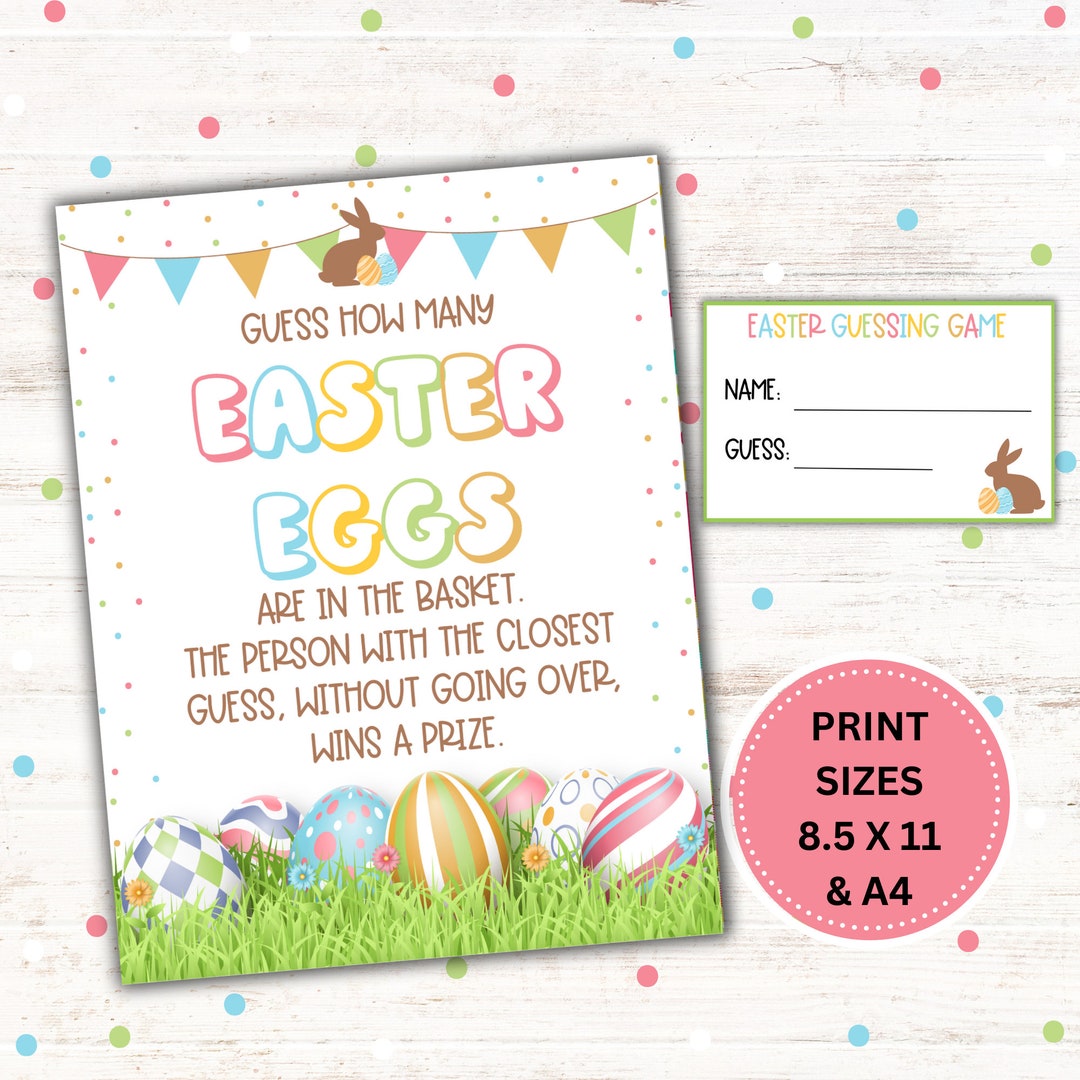 Easter Game Printable - Guess How Many Easter Eggs - Instant Download ...