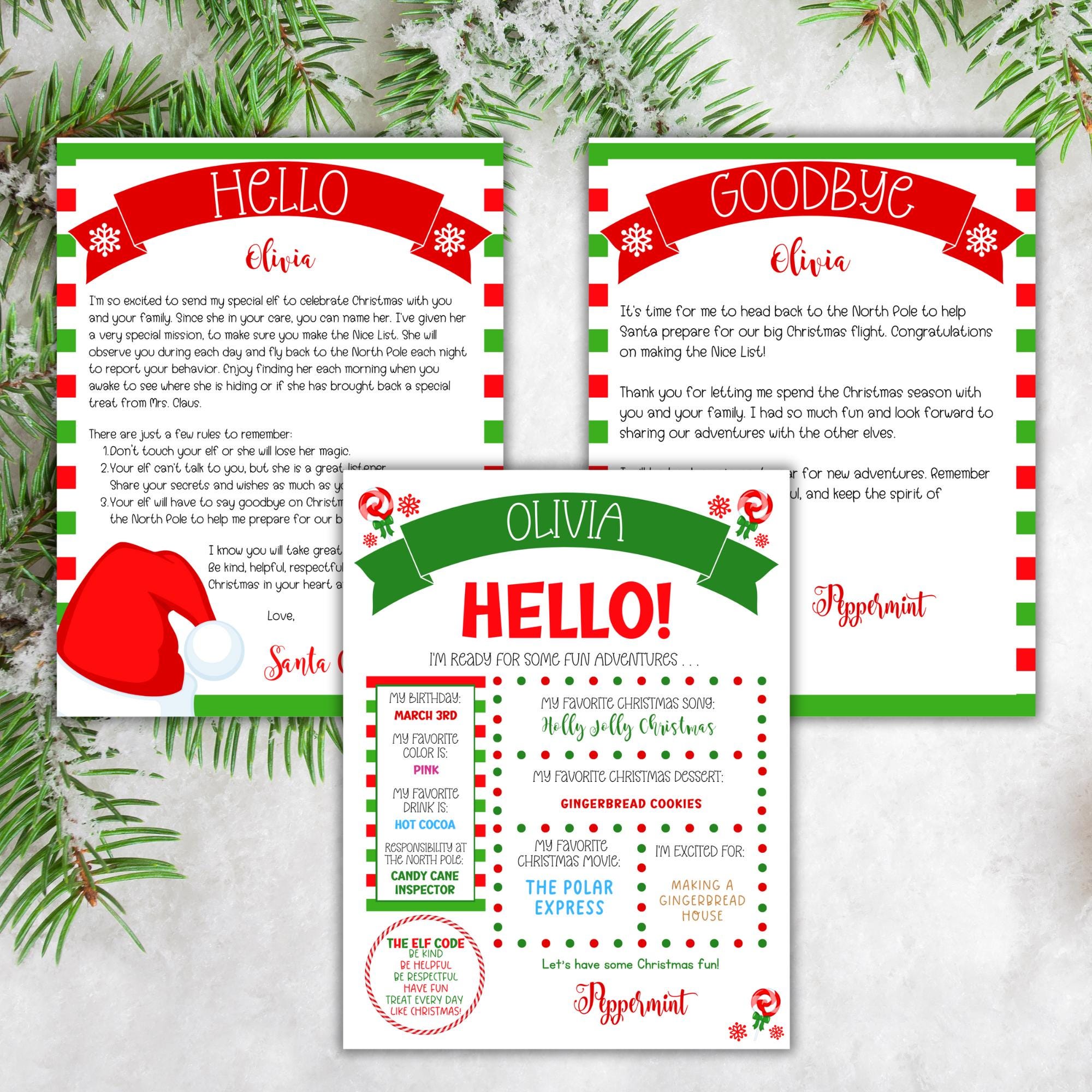 Editable Elf Arrival Letter Set: Personalized Welcome Letter (canva ...