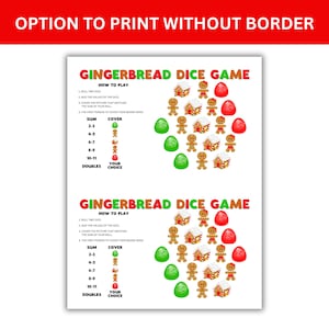 Gingerbread Dice Game Printable - Holiday Activity for Kids - Instant ...