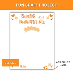 Pumpkin Pie Footprint Craft Fall and Thanksgiving Printable ...