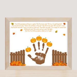 Five Little Pumpkins Poem Handprint Printable | DIY Pumpkin Kids Craft ...