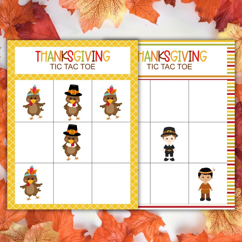 Thanksgiving Tic Tac Toe Printable Game - Instant Download PDF - Etsy