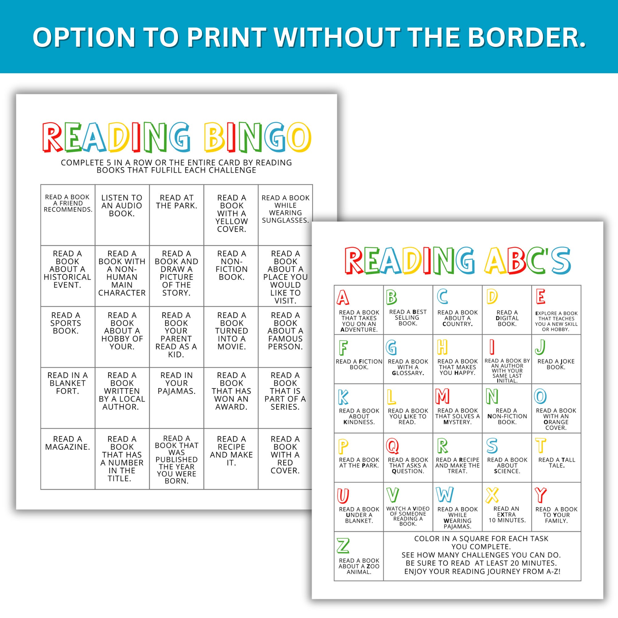 Reading Abc's Printable | Fun Reading Challenge for Kids | Instant ...
