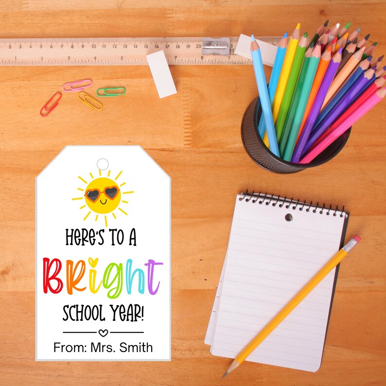 Editable Back to School Gift Tags: Bright School Year, Instant Download ...
