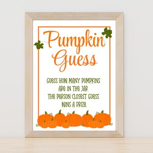Pumpkin Guessing Game Printable Sign & Guess Slips - Halloween Party - Etsy