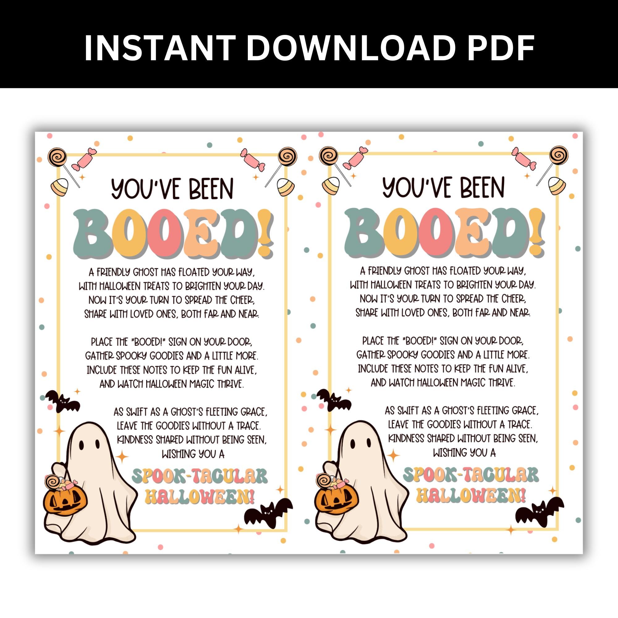 You've Been Booed Kit: Retro Ghost Halloween Printable (PDF Download ...