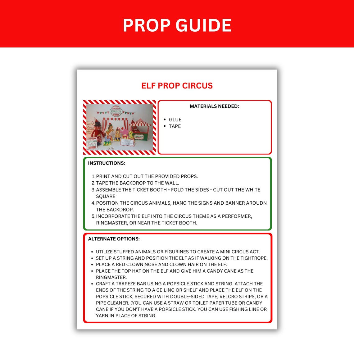Elf Circus Prop Printable | North Pole Circus Adventure | Instant ...