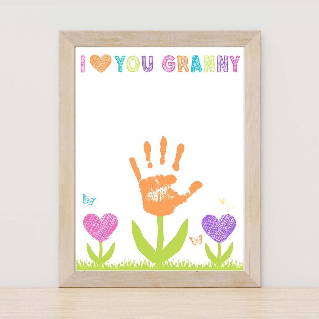 Mother's Day Flower Handprint Craft, Gift for Grandma - Granny, Kids ...