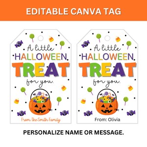 Editable Halloween Gift Tag | A Little Halloween Treat for You ...