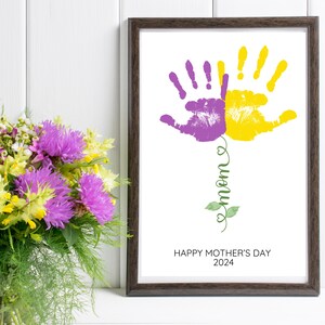 Mother's Day Handprint Printable | DIY Craft Gift for Mom - Etsy