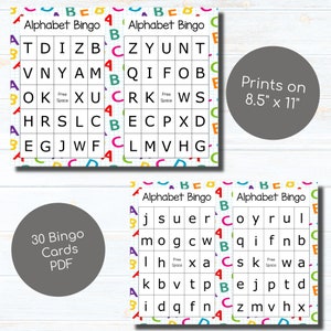 Alphabet Bingo: Printable Letter Learning Game (PDF Download) - Etsy UK