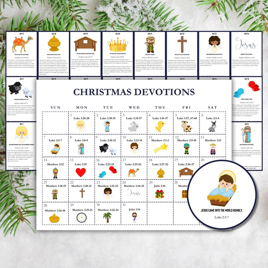 Nativity Advent Printable, 31-day Christmas Devotional for Kids ...