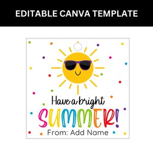 Printable Summer Gift Tags | End of Year Student Tags | Bright Summer ...