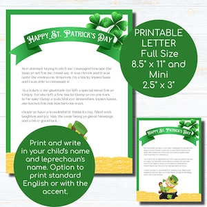 Editable Leprechaun Letter, Letter From the Leprechaun, Personalized St ...