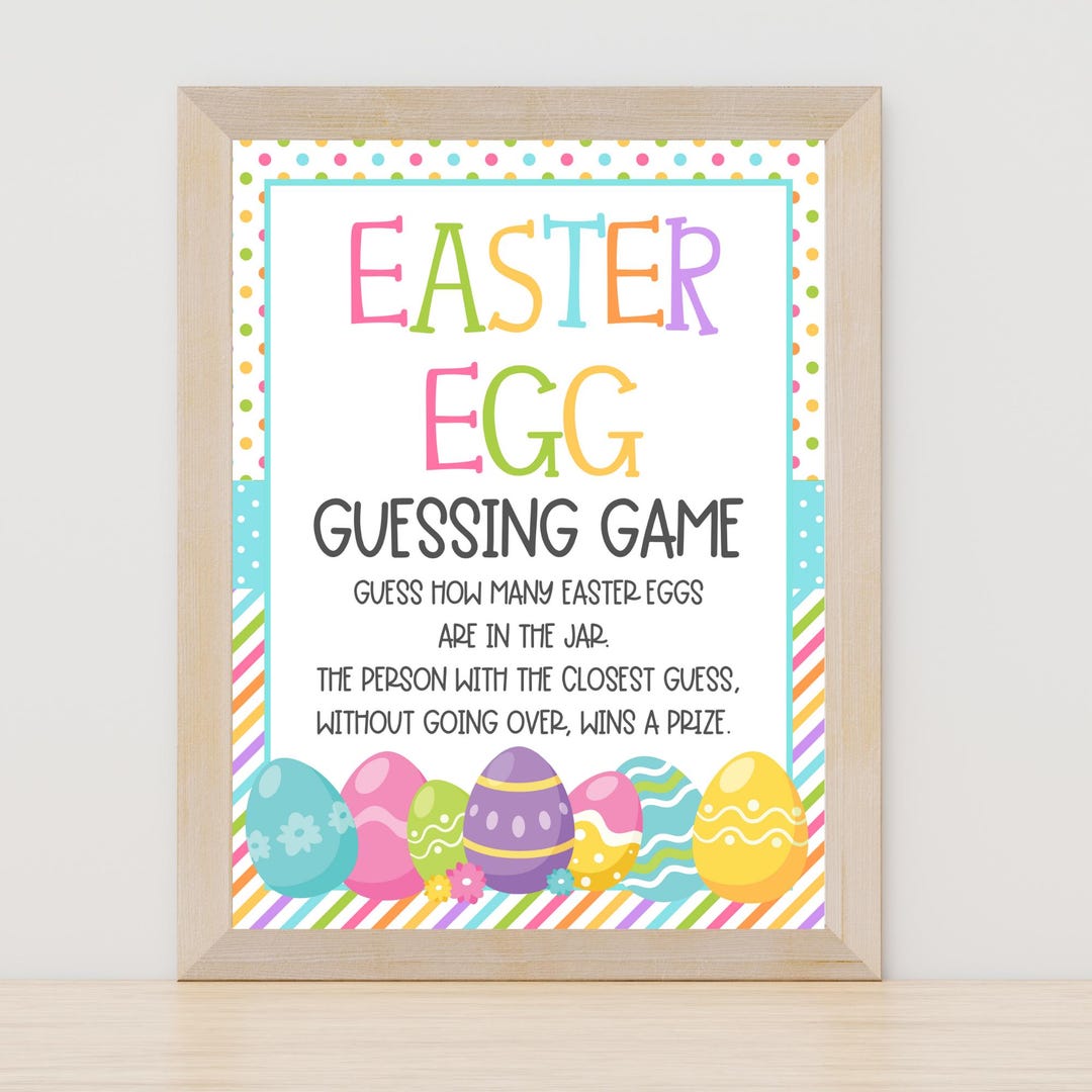 Guess How Many Easter Eggs Game | Easter Games |printable Party Game ...