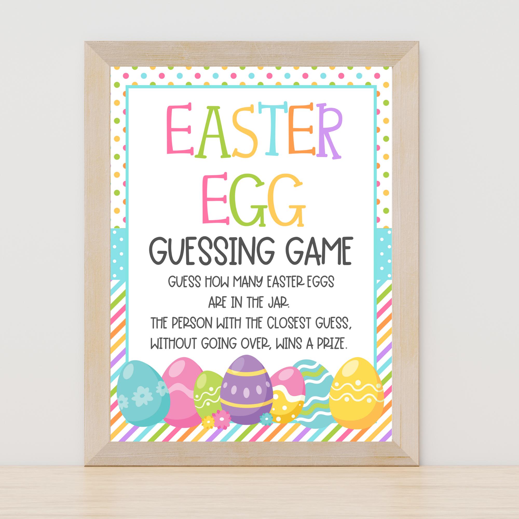 Easter Egg Guessing Game: Printable Party Activity (instant Download ...