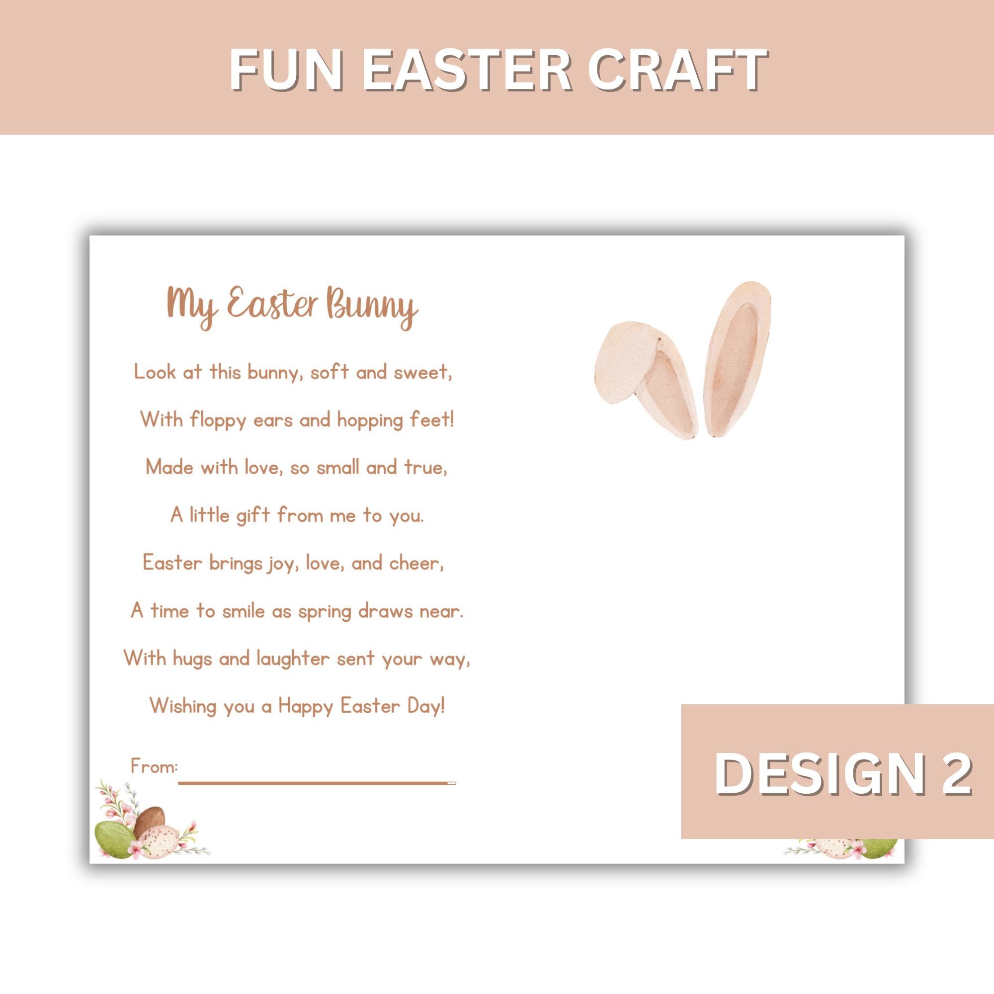 Easter Bunny Footprint Poem Art: Kids Keepsake Gift (PDF) - Etsy