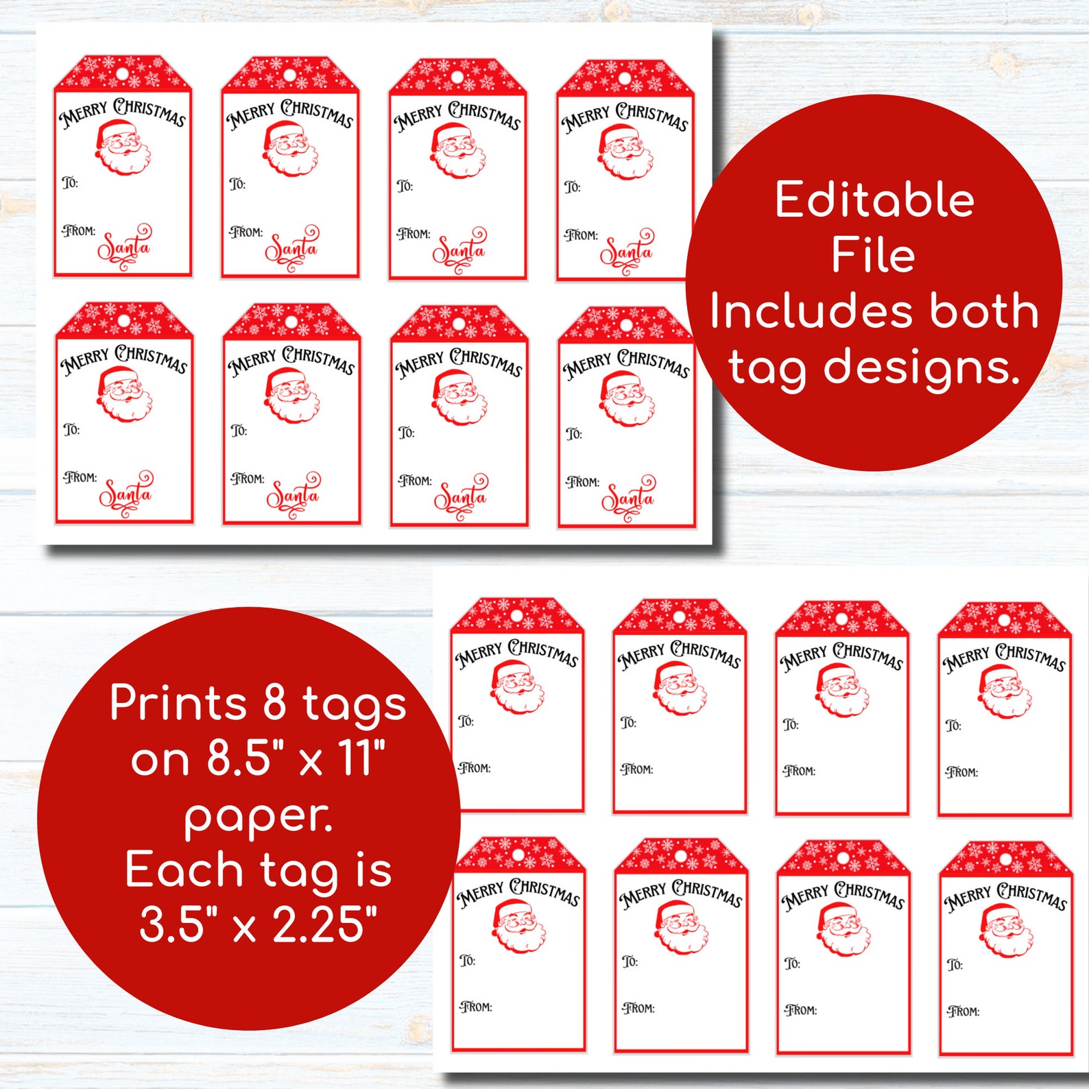 Editable Santa Gift Tag Printable Santa Gift Tag From Santa - Etsy