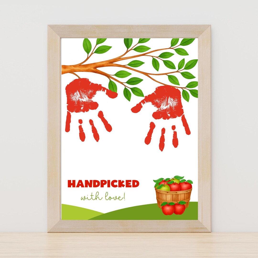 Apple Handprint Craft: Fall Kids Activity, Classroom Art (instant ...