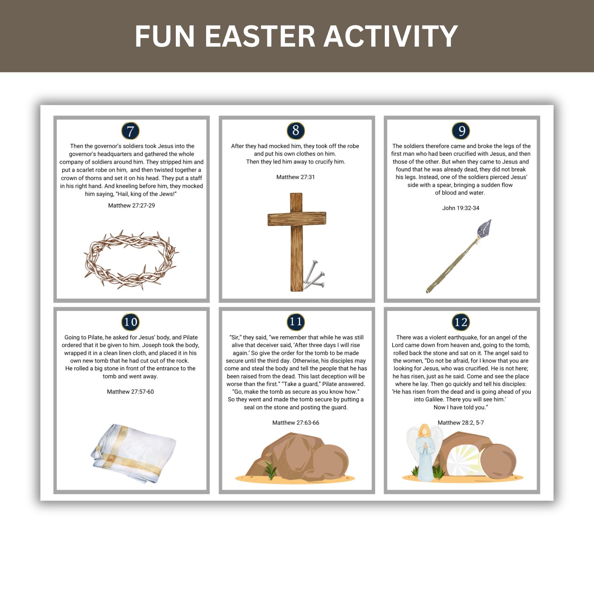 Resurrection Story Cards: Christian Easter Activity (PDF Printable) - Etsy