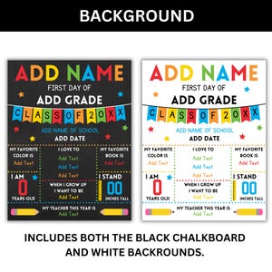 Editable School Sign Template: First & Last Day Photo Prop (canva ...