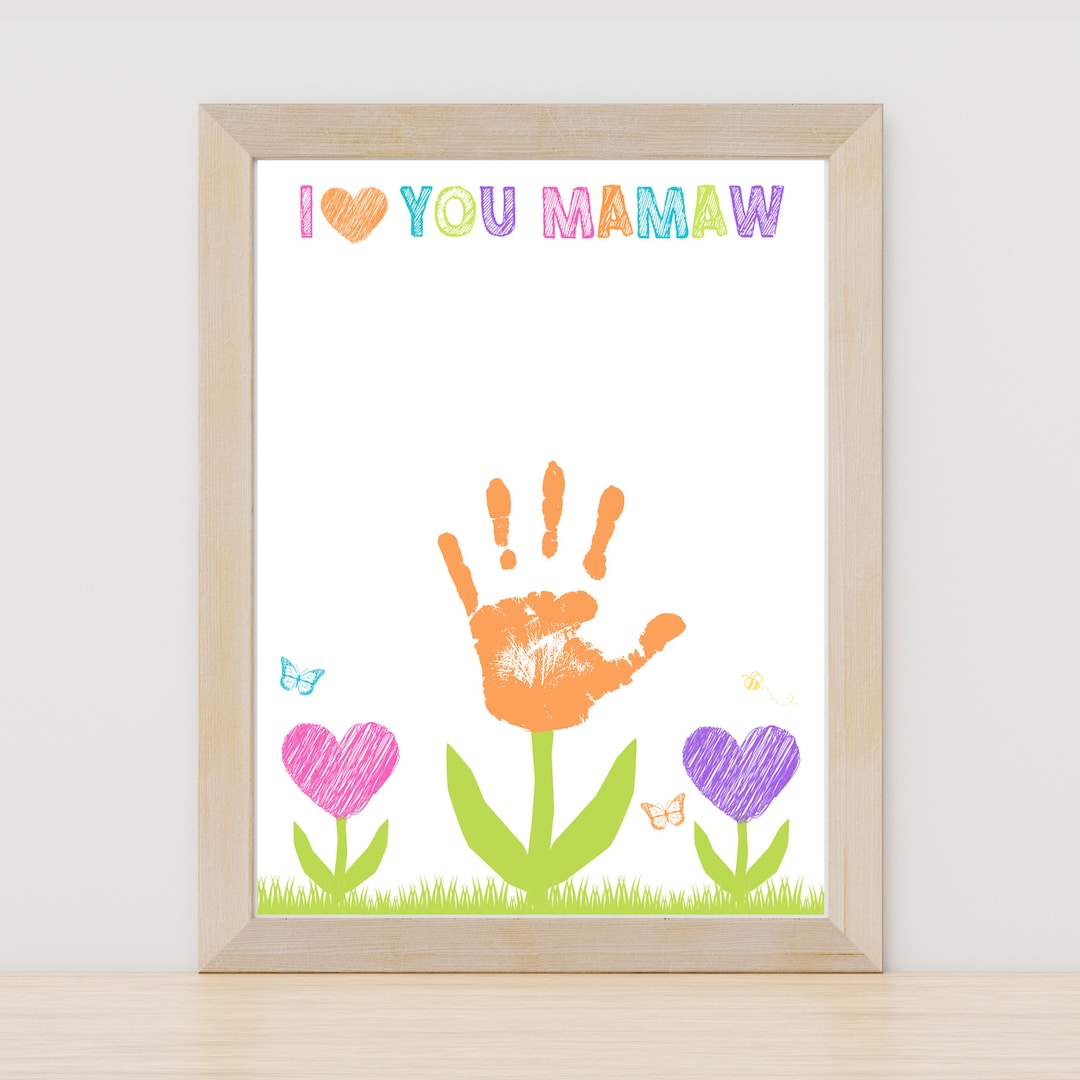 Mother's Day Handprint, Grandma Gift, Mother's Day Flower Handprint ...