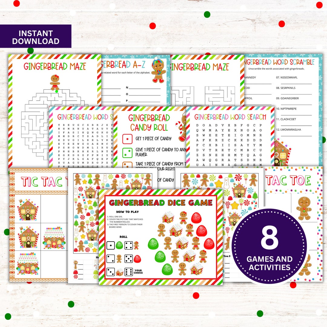 Christmas Game Bundle, Kids Christmas Party Games Printable ...