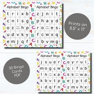 Printable Alphabet Bingo Game: Letter Learning Activity (PDF Download ...