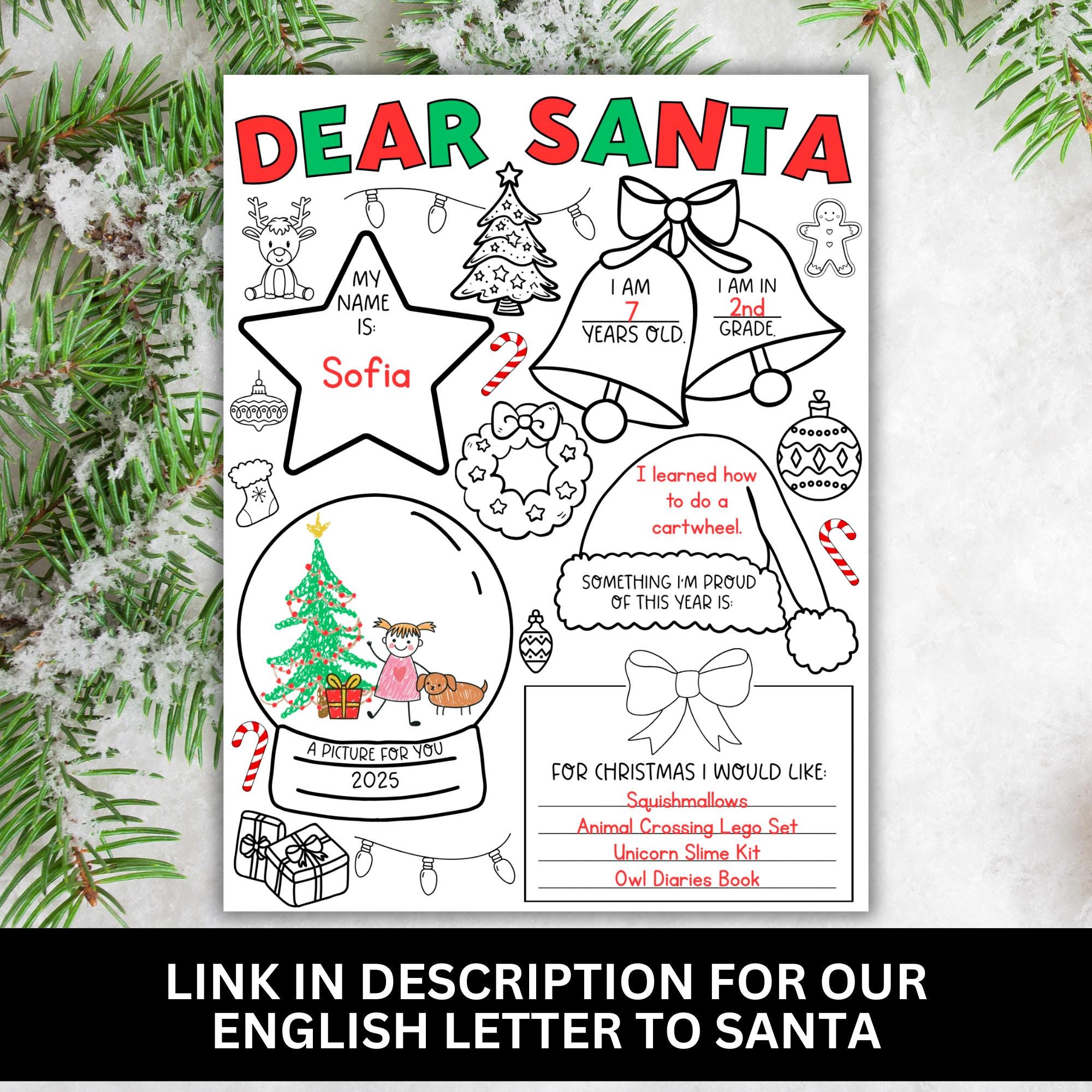 Spanish Letter to Santa Printable | Carta a Santa, Papá Noel | Instant ...